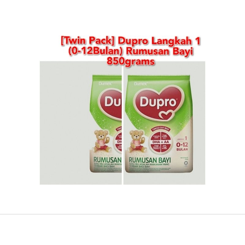 [Twin Packs] Dumex Dupro Stage 1 Milk Powder 850grams (EXP:02/25 ...