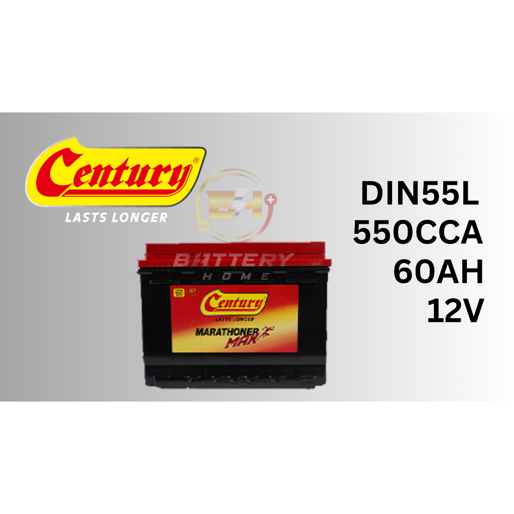 (Installation Included)Century Marathoner Max DIN55L DIN55R Car Battery ...