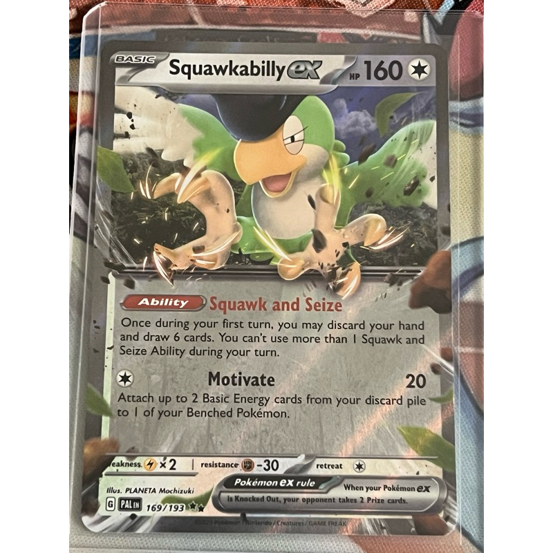 Pokemon TCG SV02 Paldea Evolved - Squawkabilly ex - 169/193 - Ultra ...
