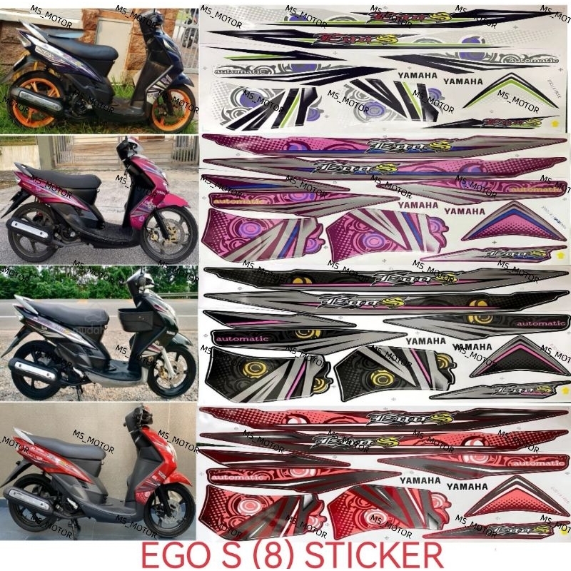 EGO S BODY COVER STICKER STRIPE COVER SET (8) BLUE MAGENTA PURPLE BLACK ...