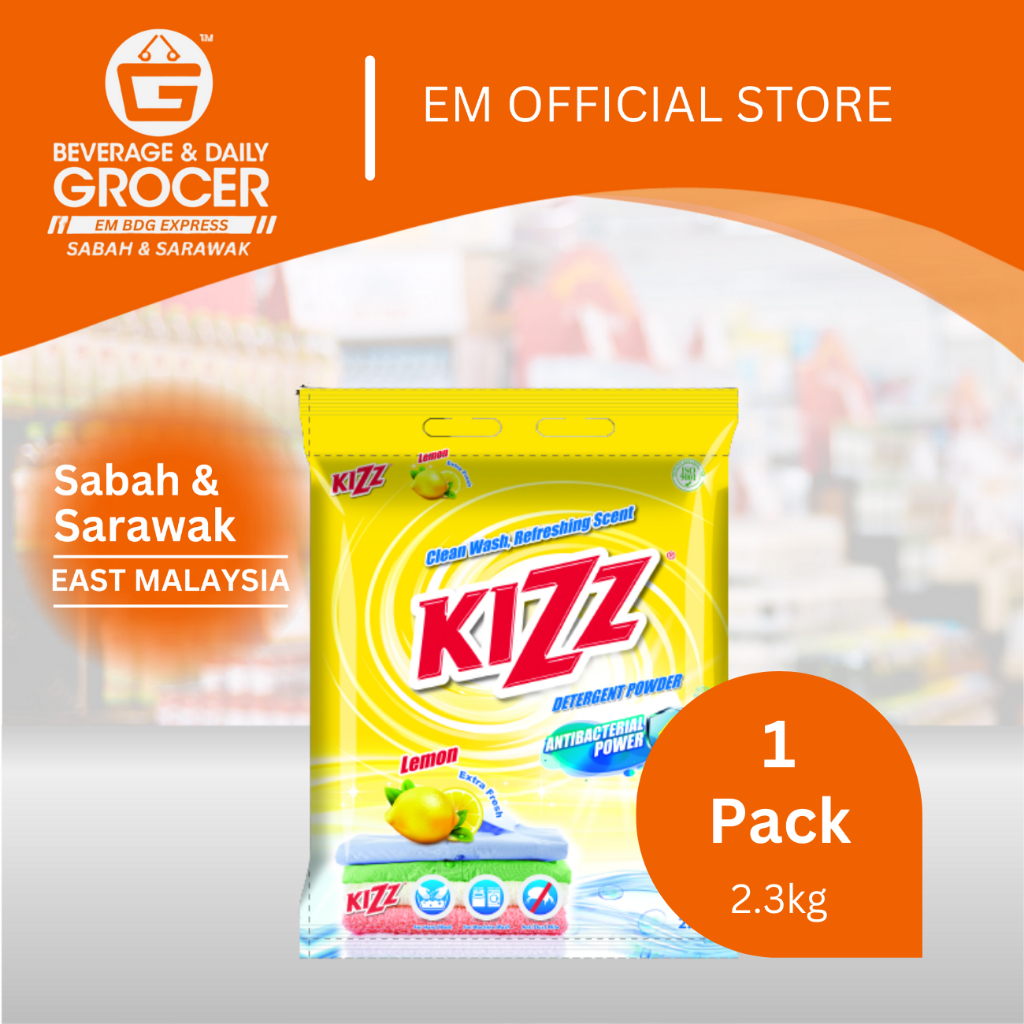 Kizz Detergent Powder (Lemon) 1x2.3kg | Shopee Malaysia