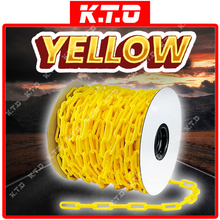 1 Roll 8mm x 20m Safety PVC Plastic Chain Barricade PVC Link Chain ...