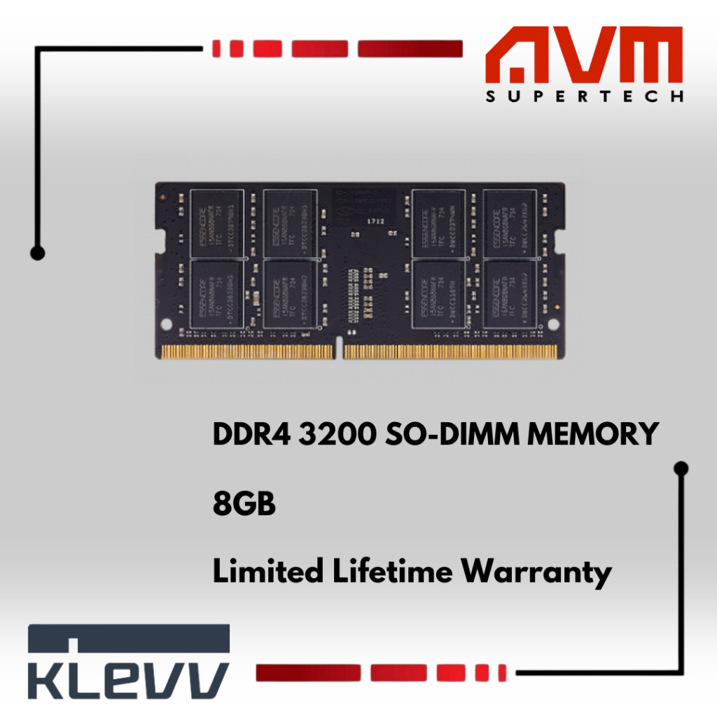 AVM KLEVV DDR4 3200MHZ SO-DIMM Memoy Notebook RAM - 8GB / 16GB / 32GB ...
