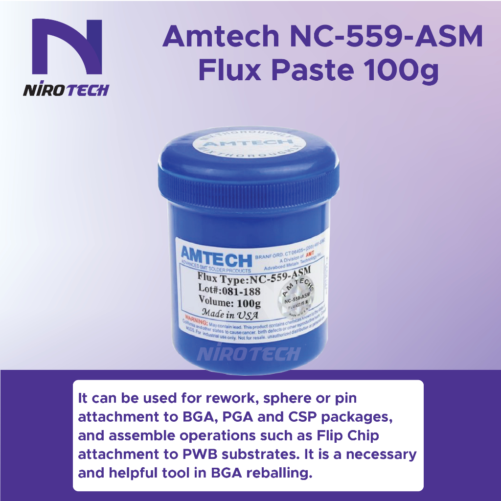 AMTECH NC-559-ASM No Clean Solder Flux Solder Paste 100g | Shopee Malaysia