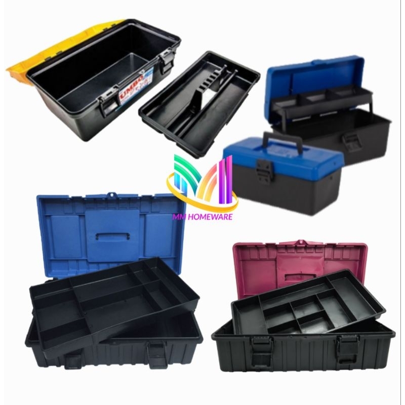 Quality Plastic Tool box / Hardware Storage Box Pvc Tool Boxes / Kotak Penyimpanan Alatan ...