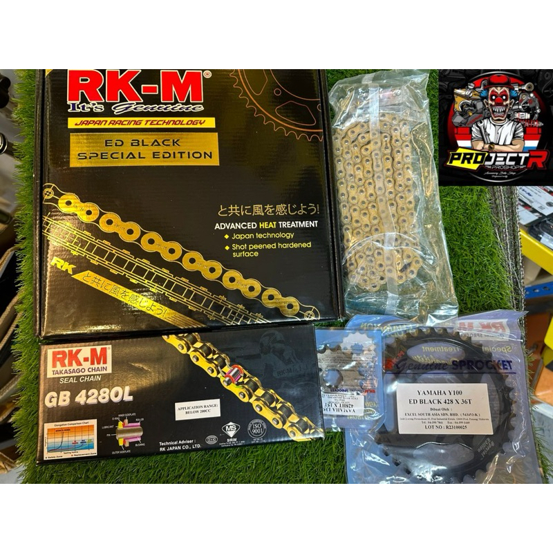 RKM ED BLACK SPECIAL EDITION O-RING CHAIN 428 FULL SET FOR (LC135 V1-V8 ...