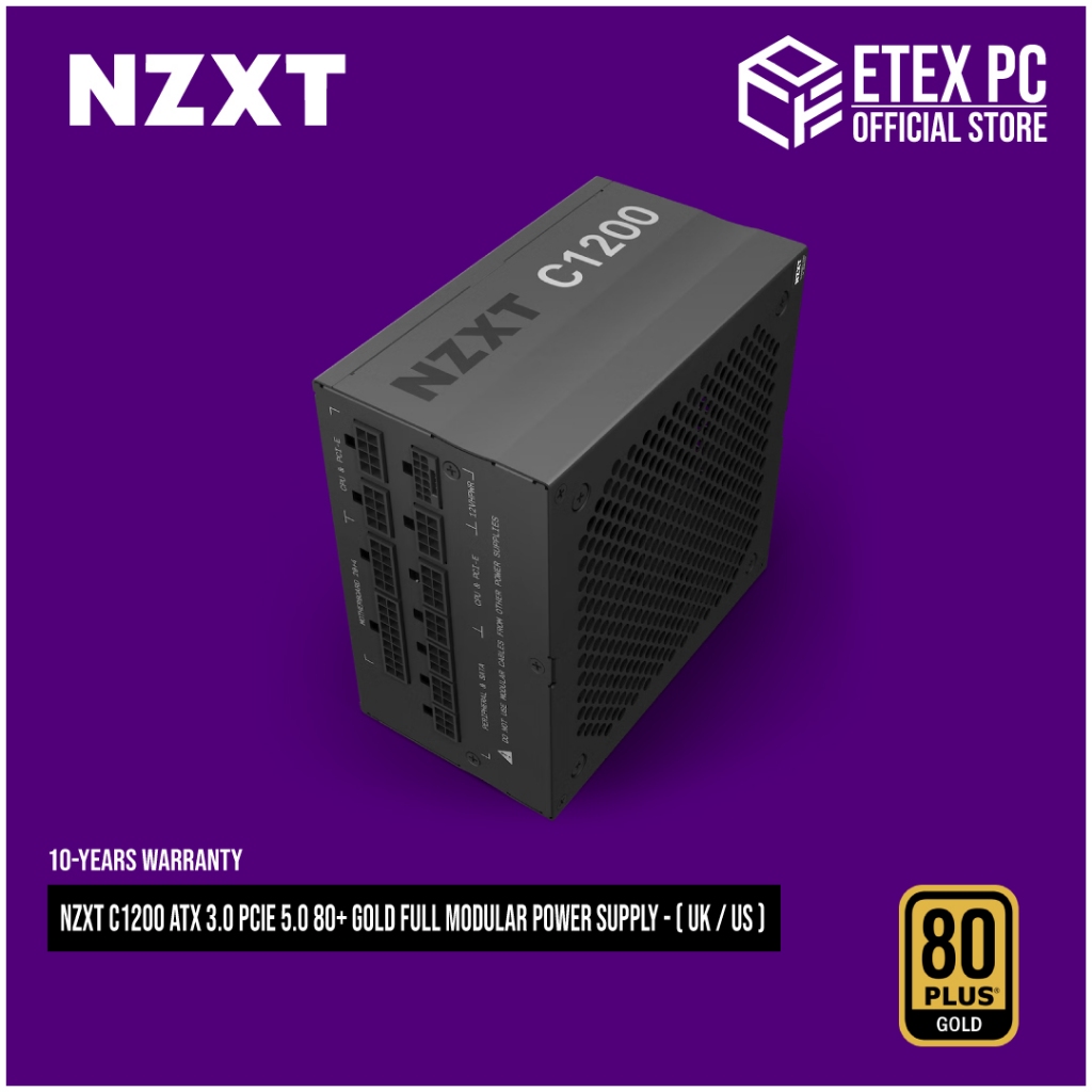 NZXT C1200 1200W ATX3.0 PCIe5.0 80+ Gold Full Modular Power Supply ...