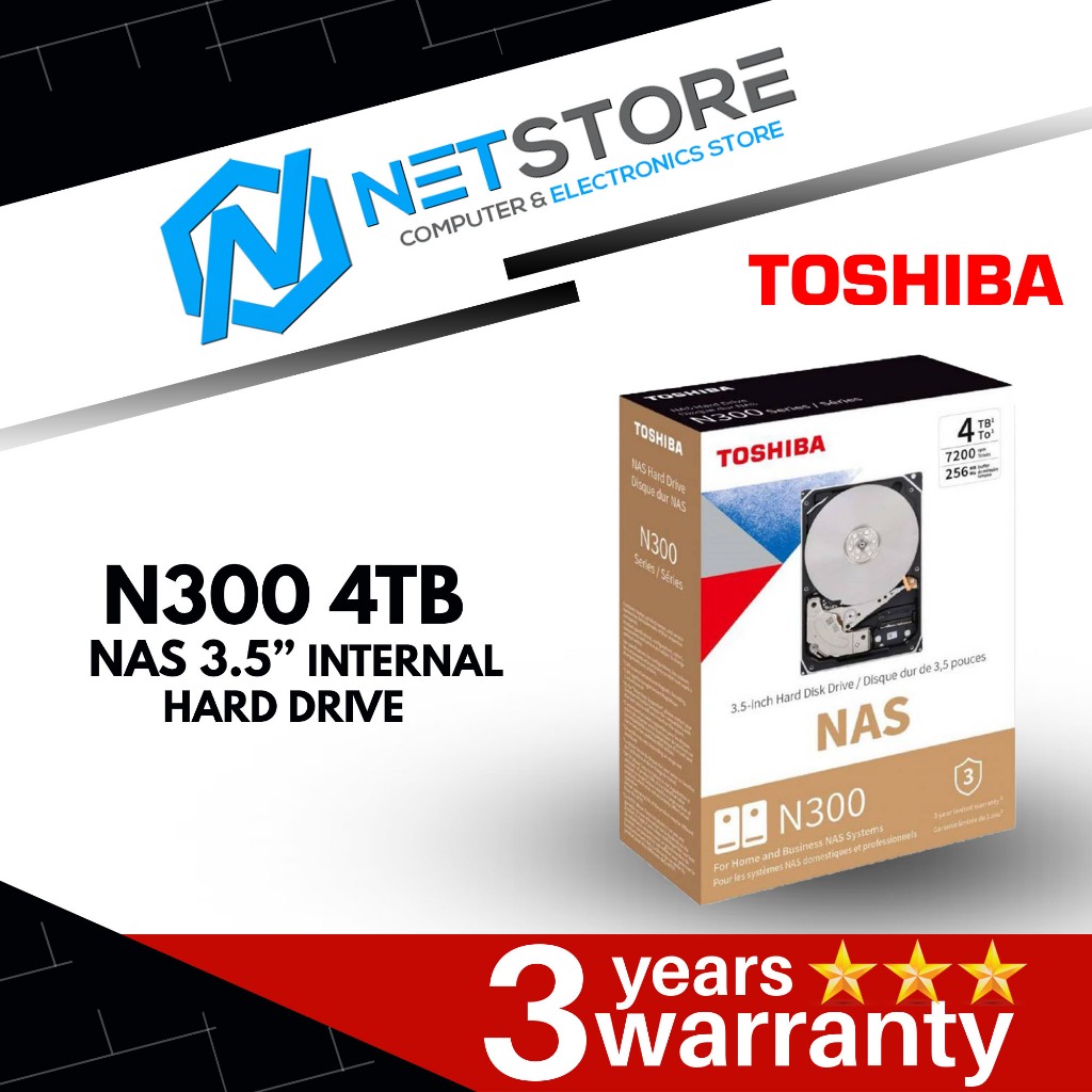 TOSHIBA N300 4TB 3.5" 7200rpm 512MB INTERNAL HARD DRIVE - HDWG740AZSTC ...