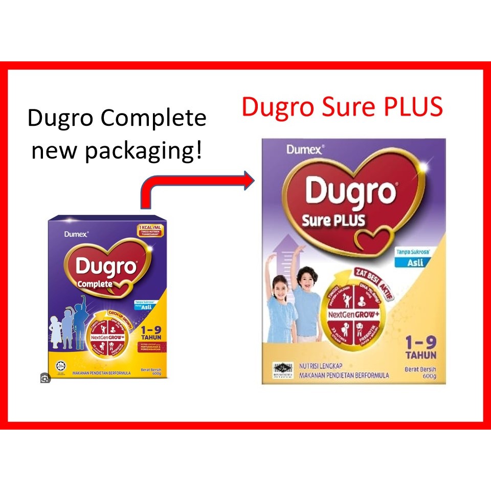 EXP 2025 Dumex DUGRO Sure Plus ( Dugro COMPLETE ) 600g (1-9years) | Shopee Malaysia