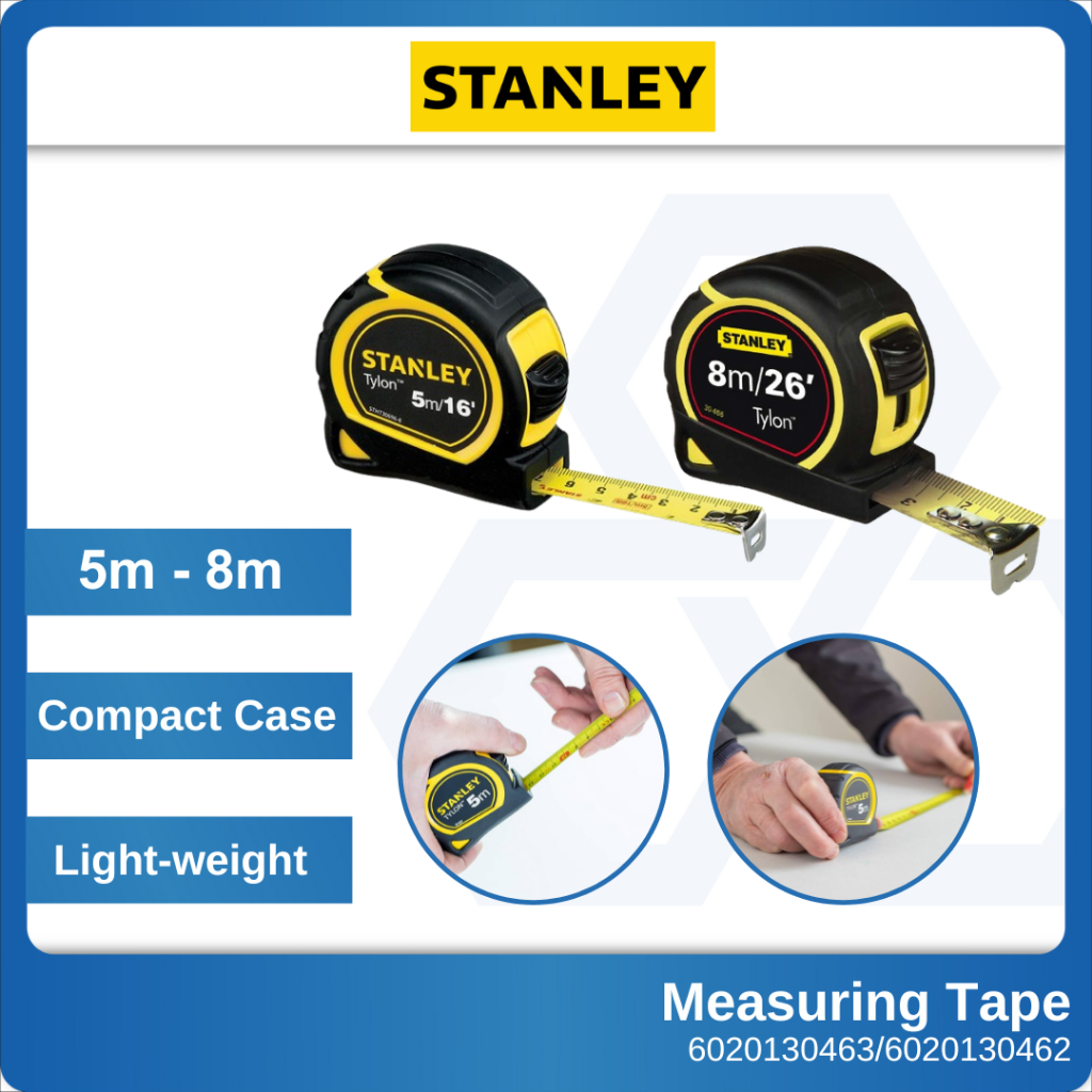 STANLEY Tylon™ MEASUREMENT TAPE 5M/16ft 8M/26ft Stanley Tylon Tali Tape ...