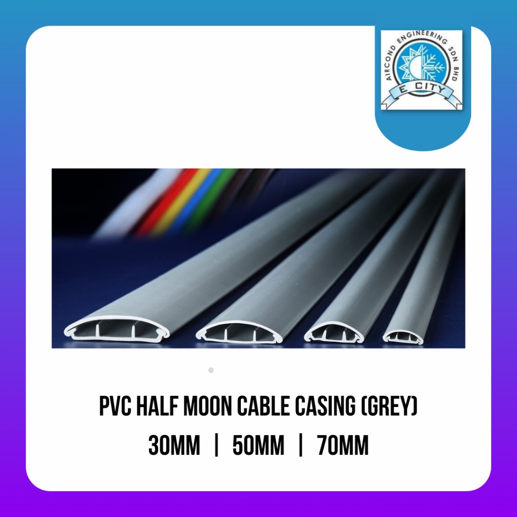 PVC Half Moon Cable Casing (Grey) | Shopee Malaysia