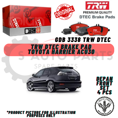 TOYOTA HARRIER ACU30 (depan FRONT) TRW DTEC DISC BRAKE PAD (1SET =4PCS ...