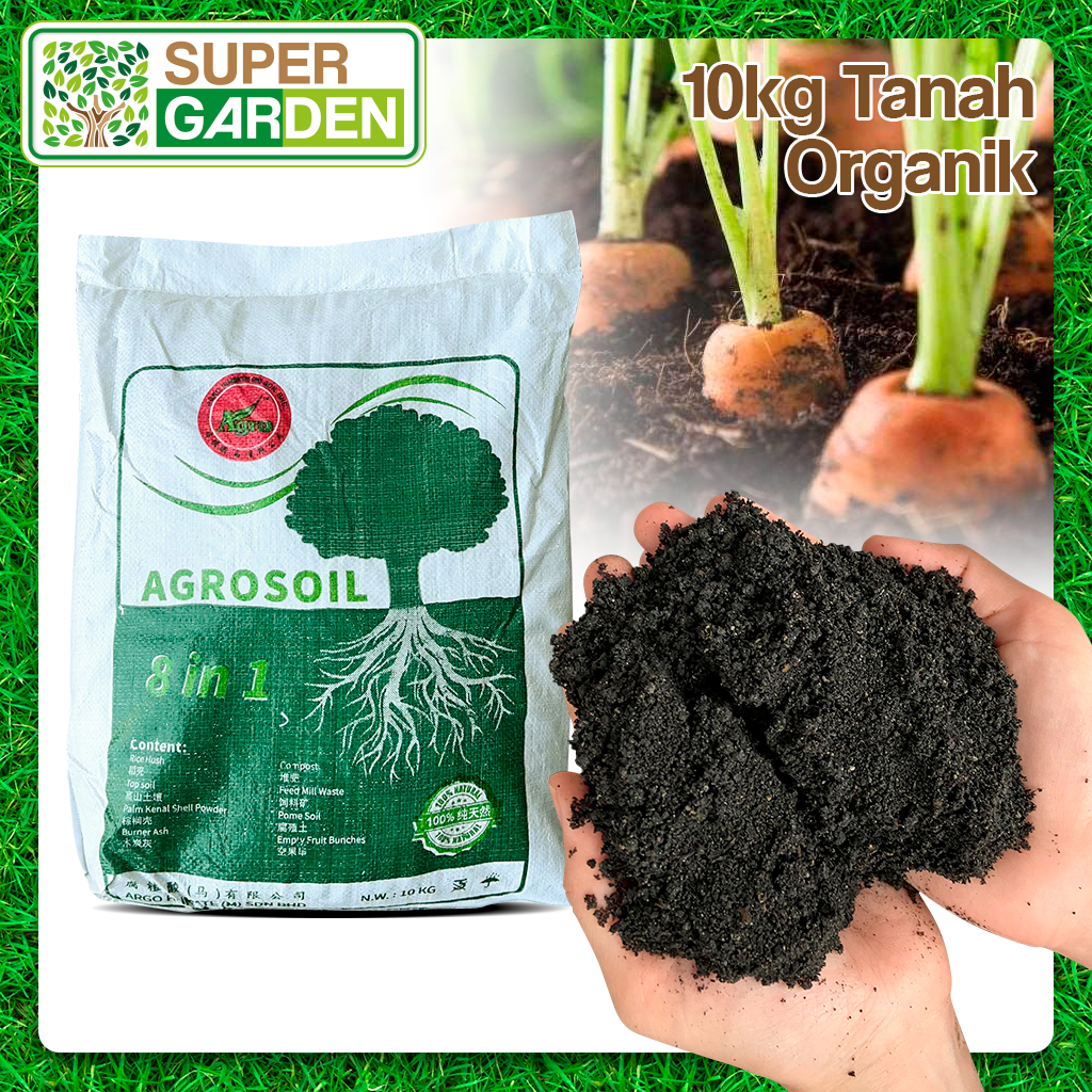 Tanah Baja Organik Hitam 100% 10KG 8 in 1 Natural Agrosoil Serbajadi ...