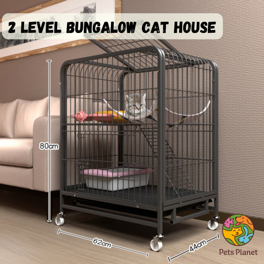 [PREMIUM] 2 Level Cat Cage | Sangkar Kucing 2 Tingkat | Kandang Kucing ...
