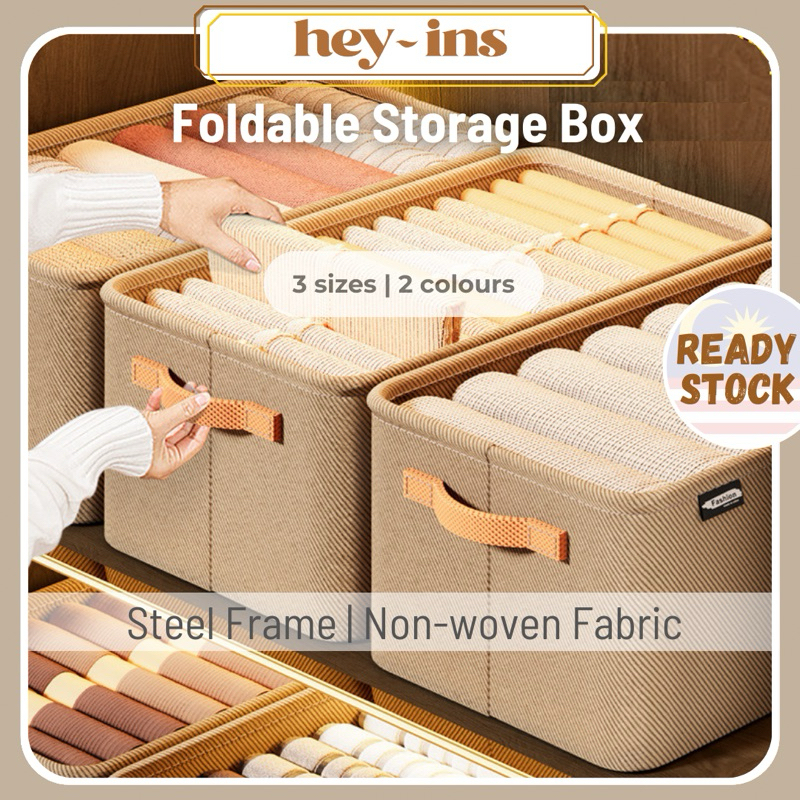 3 sizes Foldable Non-woven Fabric Storage Box Wardrobe Organizer ...