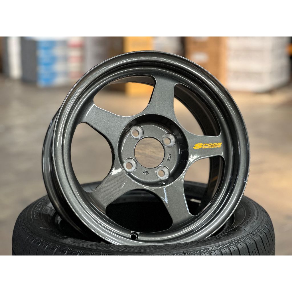 New 15x7J AOW Spoon Flow Formed Rim (set of 4) Gloss Gun Metal 4x100 ...