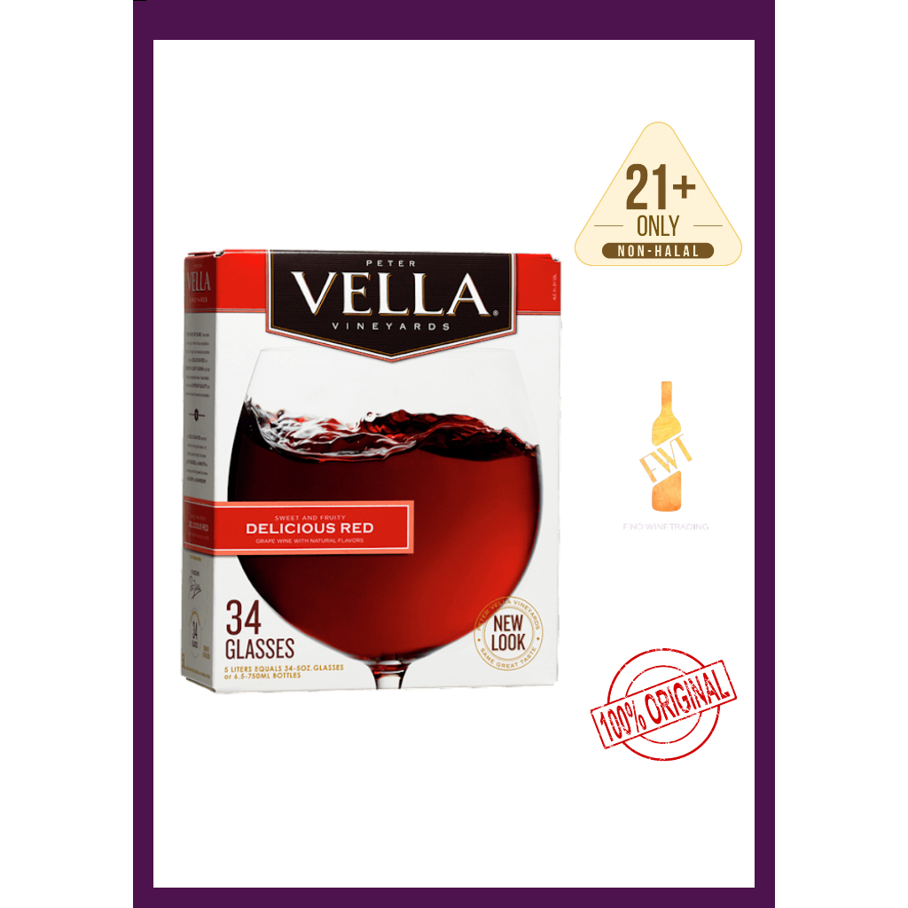PETER VELLA DELICIUOS AMERICA RED WINE 5 LTR 9.6ABV | Shopee Malaysia