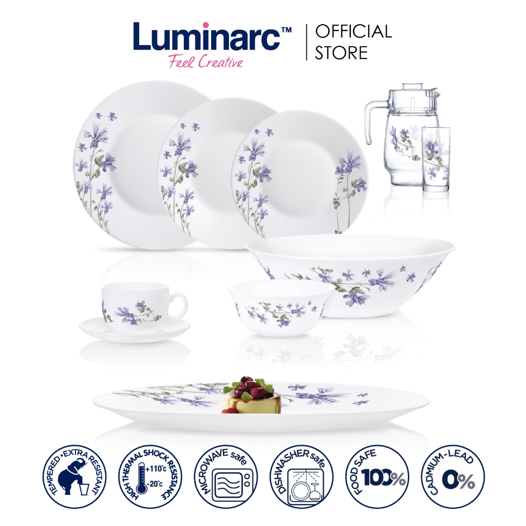 Luminarc 46Pcs Alisier Design Dinner Set - (46 Pieces) [Model: Q0927 ...