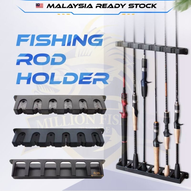【FT037 】Fishing Rod Rack 6 slots Fishing Rod Holder Wall Mounted ...