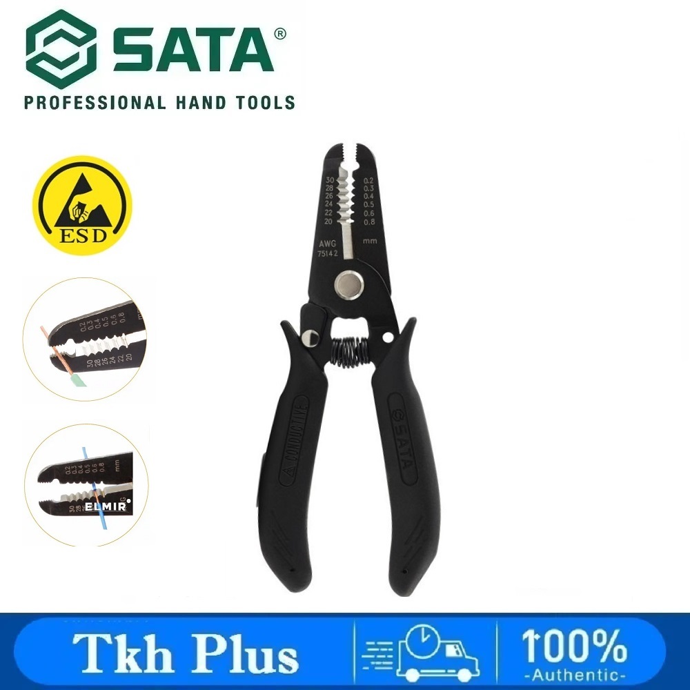 SATA 75141 5'' ESD Precision Wire Stripper With Conductive Handle ...