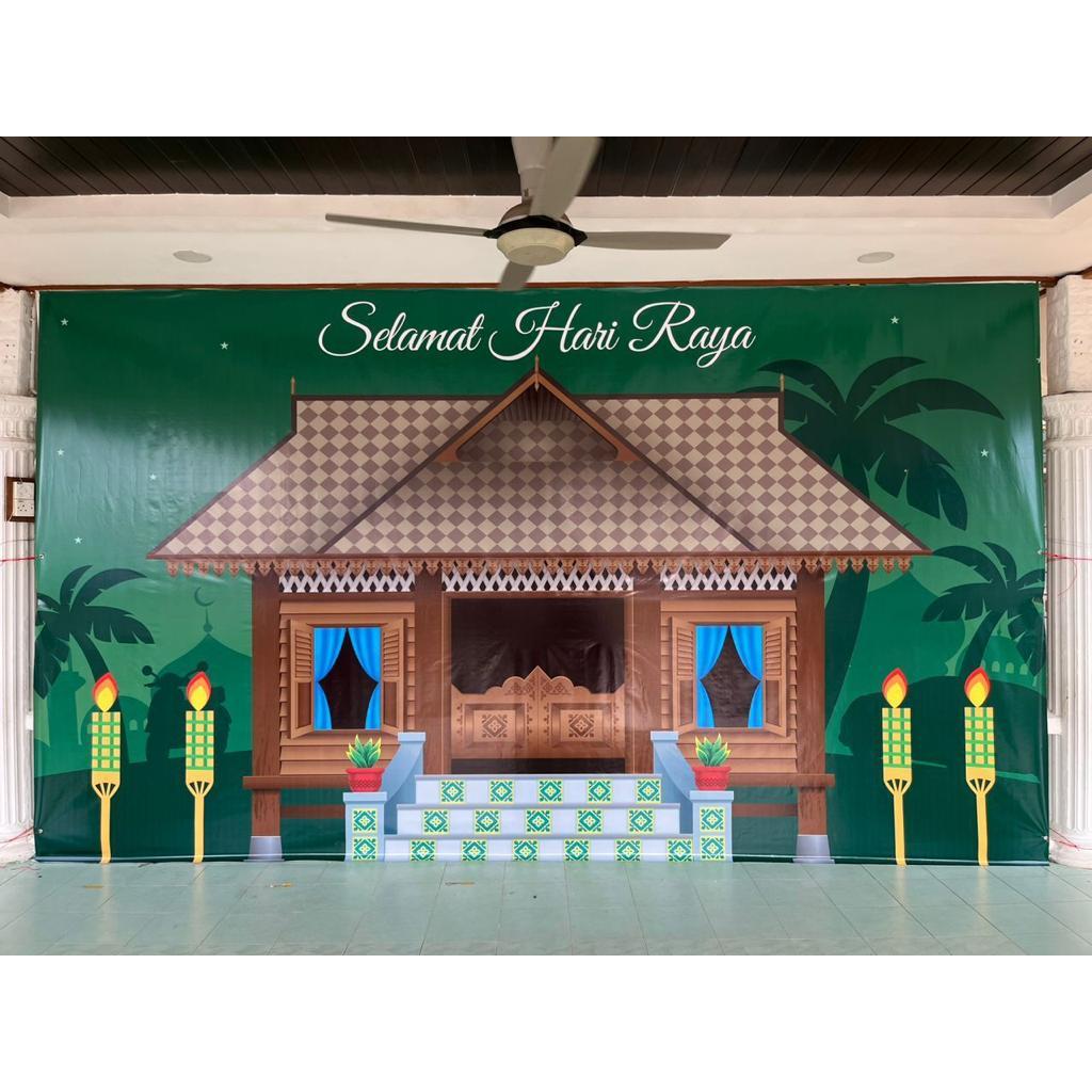 {PART 2 } BACKDROP BANNER GAMBAR RUMAH KLASIK/MELAYU HARI RAYA | Shopee ...