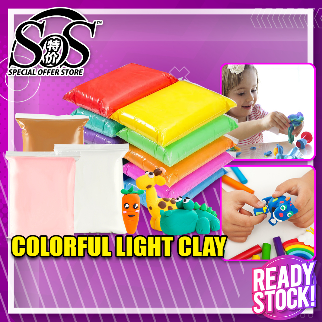 【100g Ultra Light Clay】Non -Toxic Children Air Dry Clay Butter Tanah ...