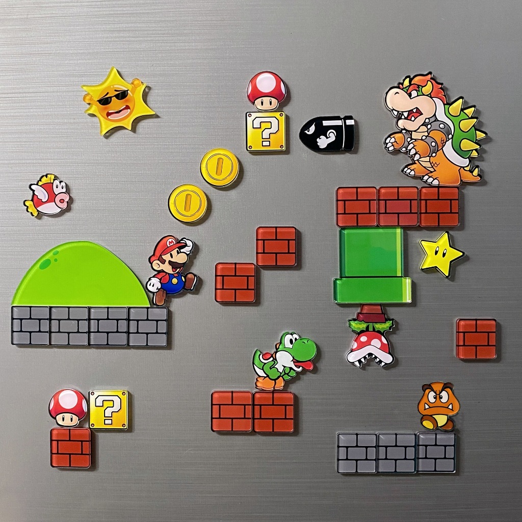 Super Mario Fridge Magnet Mario Acrylic Magnet Creative Magnet ...