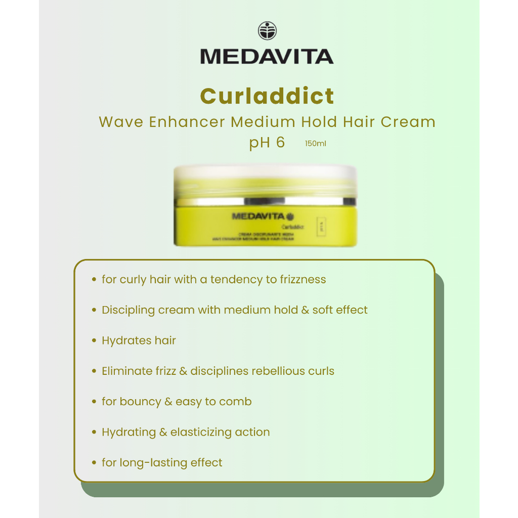 MEDAVITA CURLADDICT WAVE ENHANCER MEDIUM HOLD HAIR CREAM 150ml | Shopee ...