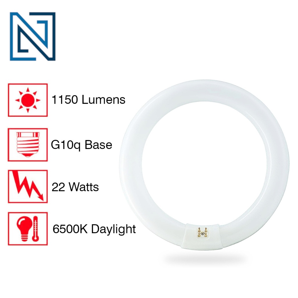 8 Inch T9 22W Circular Fluorescent Light Bulb | 6500K Daylight White ...