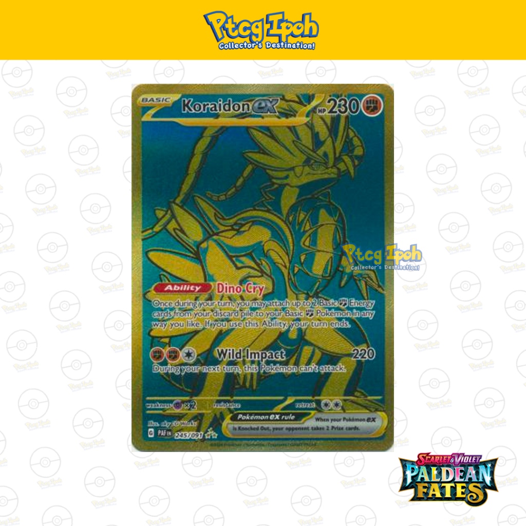 [Pokémon TCG] Paldean Fates: Koraidon ex - 245/091 - Gold Secret Rare ...