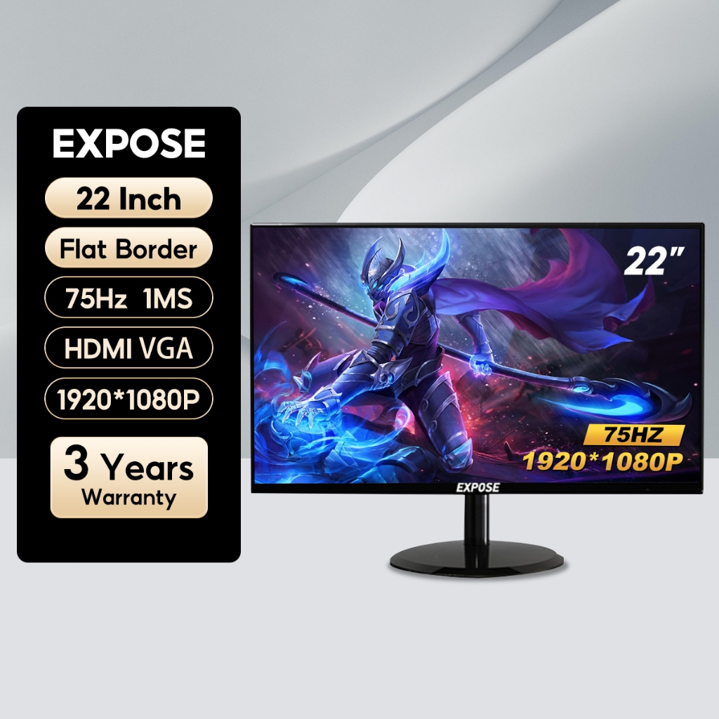 Monitor Pc 24 Inch Flat 75Hz LED Pc Monitor 1080P EXPOSE 27 Gaming ...