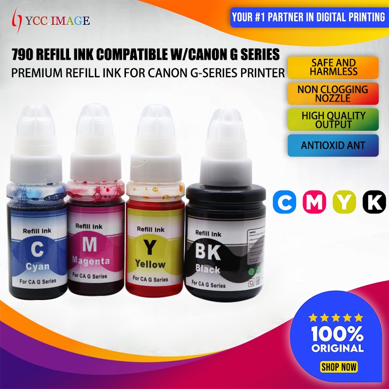 100% Original CANON Refill Ink Compatible GI-790 INK For G Series G1800 G2800 G3800g G1810 Model ...