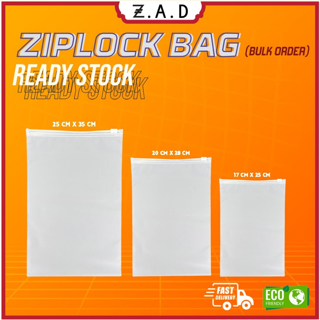 READY STOCK [1 Pack = 10 pcs] Double Matte / Frosted Ziplock Bag ...