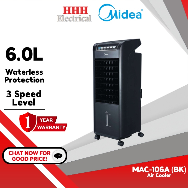 Midea 6L Air Cooler MAC-106A (BK) with Remote Control | Shopee Malaysia