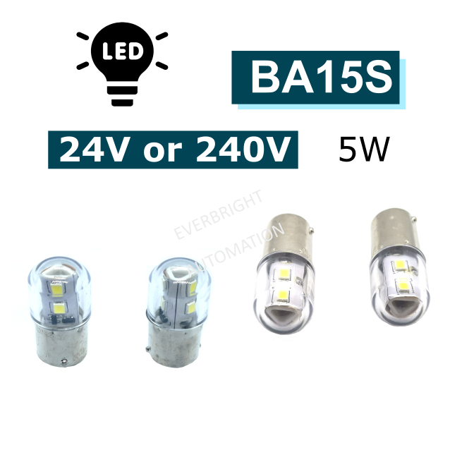 BA15S 24V 240V 5W 15mm Single Contact White LED Bulb Indicator Light | Shopee Malaysia
