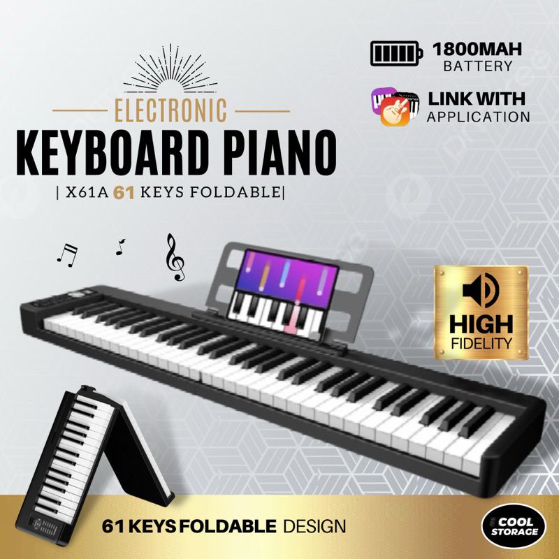 【61 Keys Foldable Version】 Foldable Electronic Keyboard Piano | Shopee ...