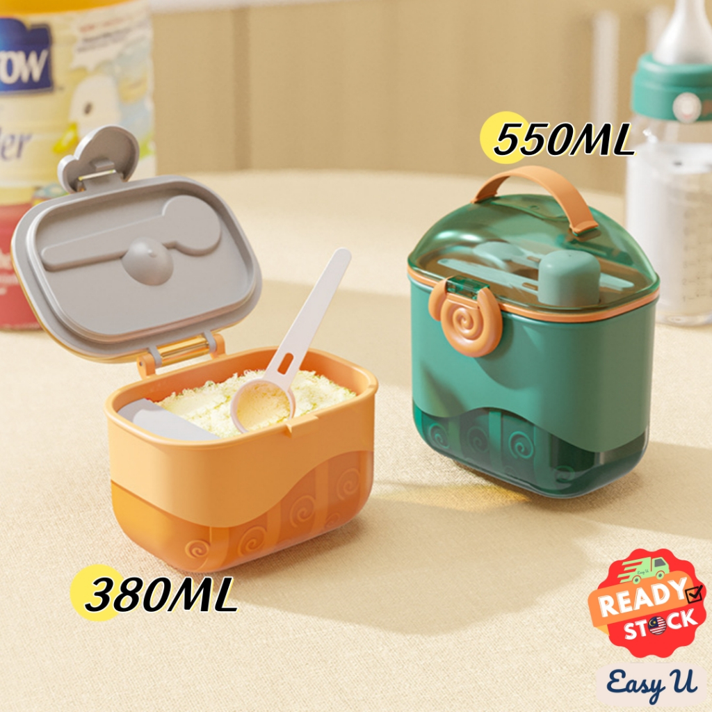 (380ML/550ML) Portable Snail Milk Powder BPA Free Storage Box Kotak Penyimpanan Susu 蜗牛奶粉盒 ...