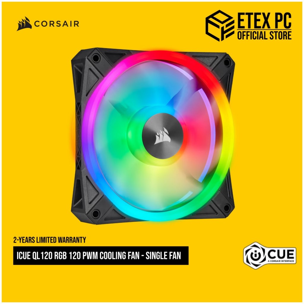 CORSAIR iCUE QL120 RGB 120mm PWM Single Fan #CO-9050097-WW | Shopee ...