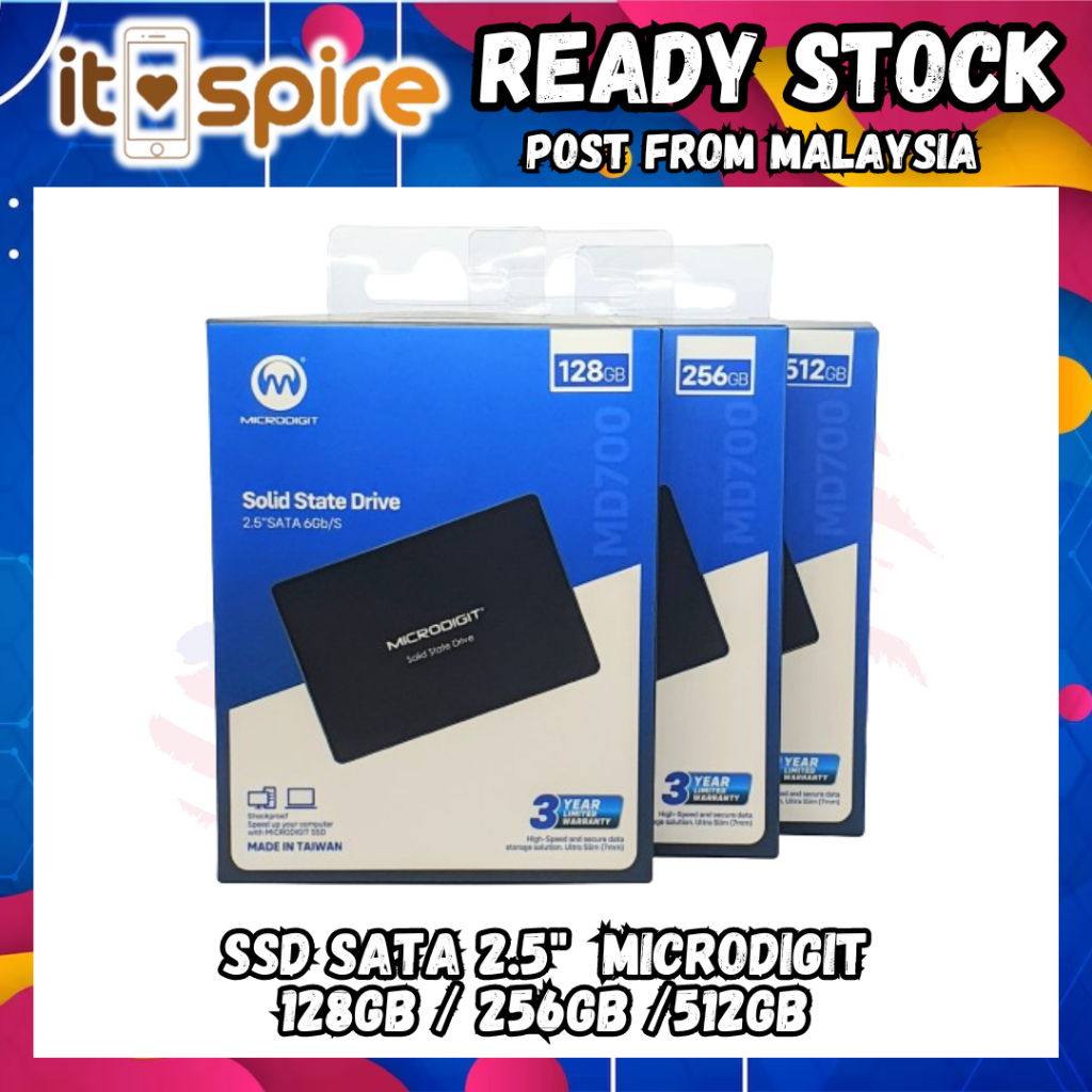SSD MICRODIGIT SATA 2.5" - 128GB / 256GB / 512GB - 3 YEAR WARRANTY ...