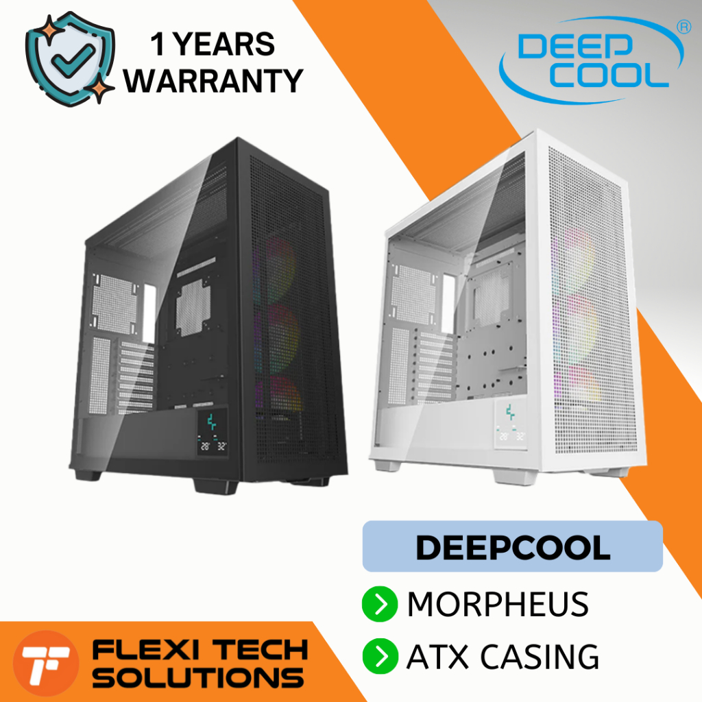 Flexi Tech DEEPCOOL MORPHEUS ATX Case PC Desktop Casing - Black & White ...