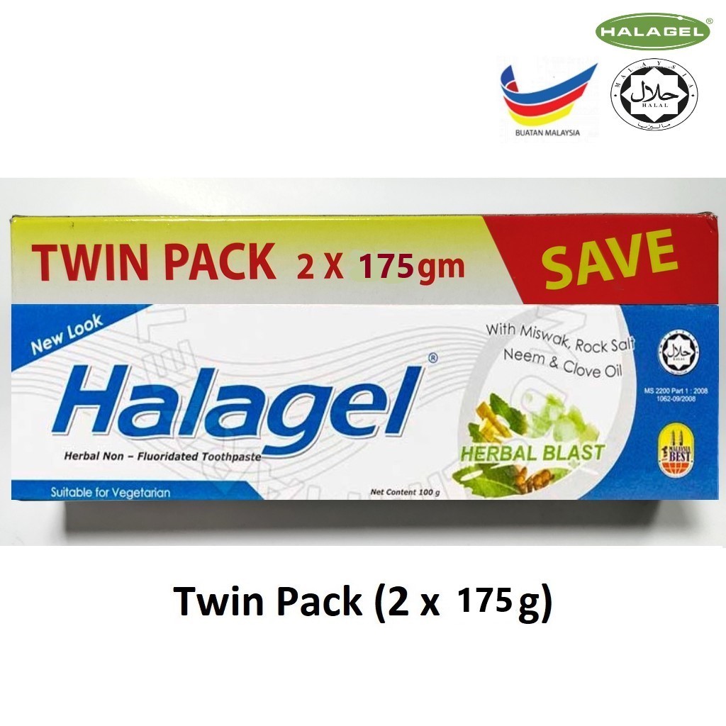 Halagel Toothpaste Herbal Blast Whitening (2 x 175g) / Ubat Gigi 100% ...