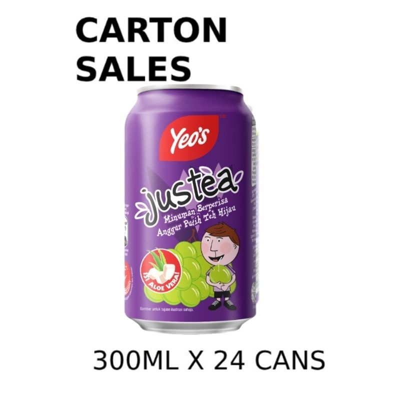 [TKM] Yeo's Justea White Grape Green Tea (300ml x 24) | Shopee Malaysia