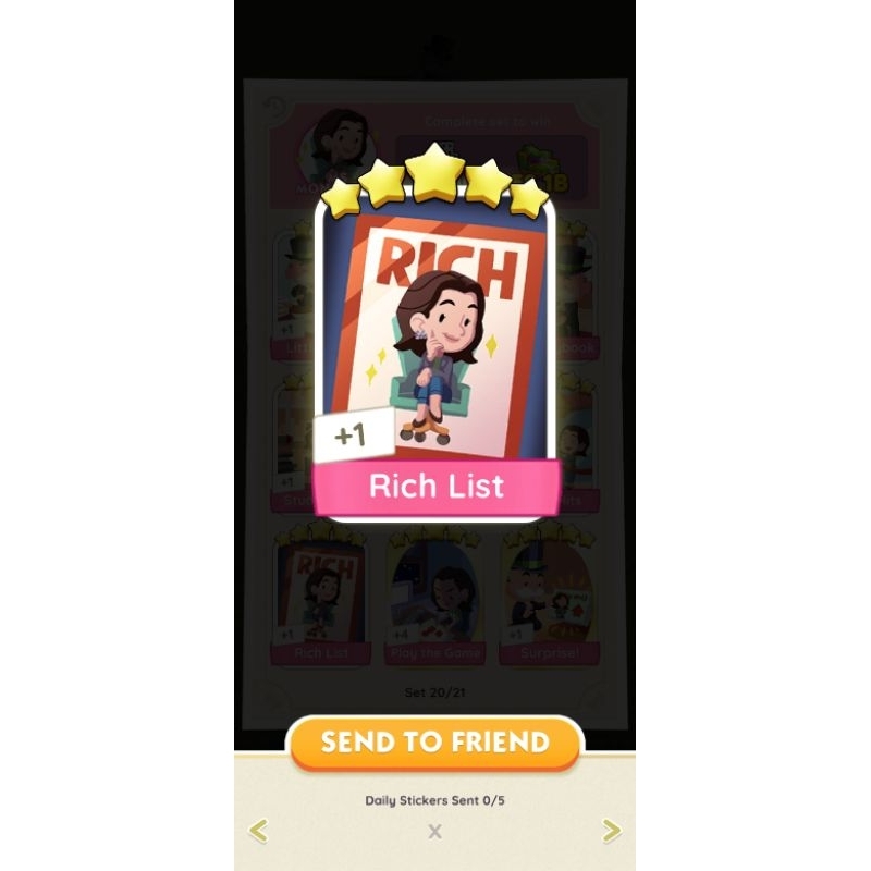 Rich List Monopoly Go Latest Season 5 STAR STICKER | Shopee Malaysia