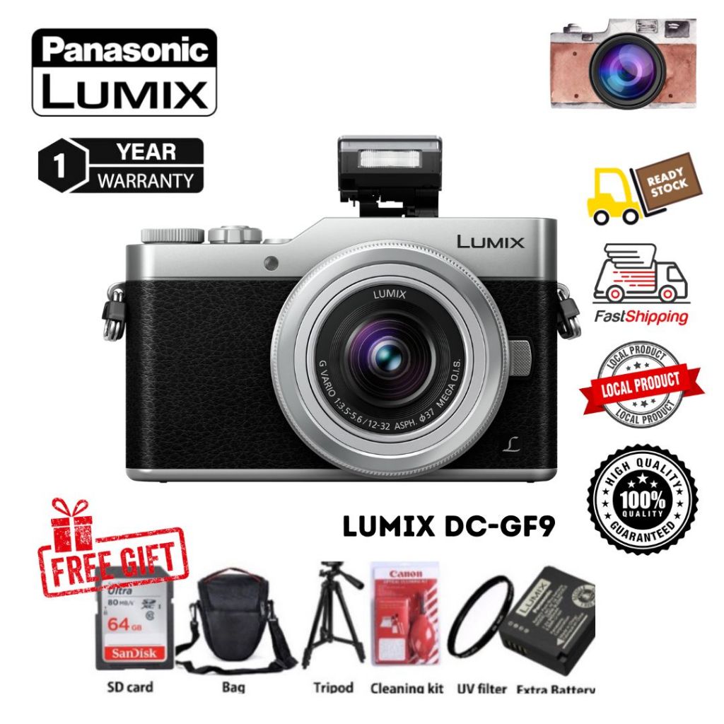Panasonic Lumix GF9 Kit GF9 12-32mm 49 Point autofocus UHD 4K recording Flip screen (1 years ...