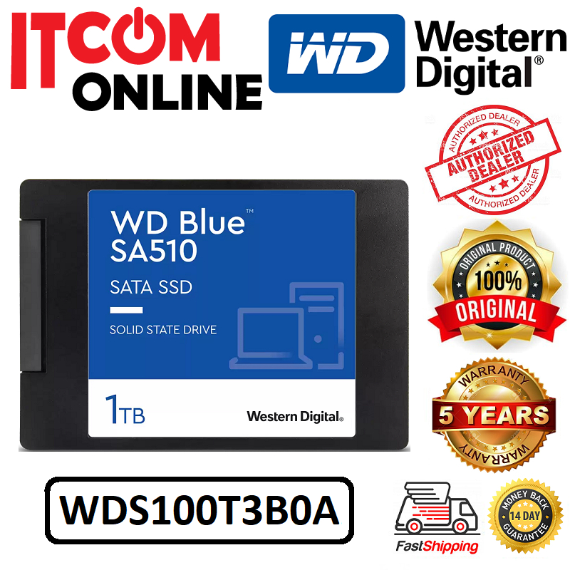WESTERN DIGITAL BLUE SA510 250GB 500GB 1TB 2TB 2.5" SATA SSD (WDS250G3B0A/WDS500G3B0A ...