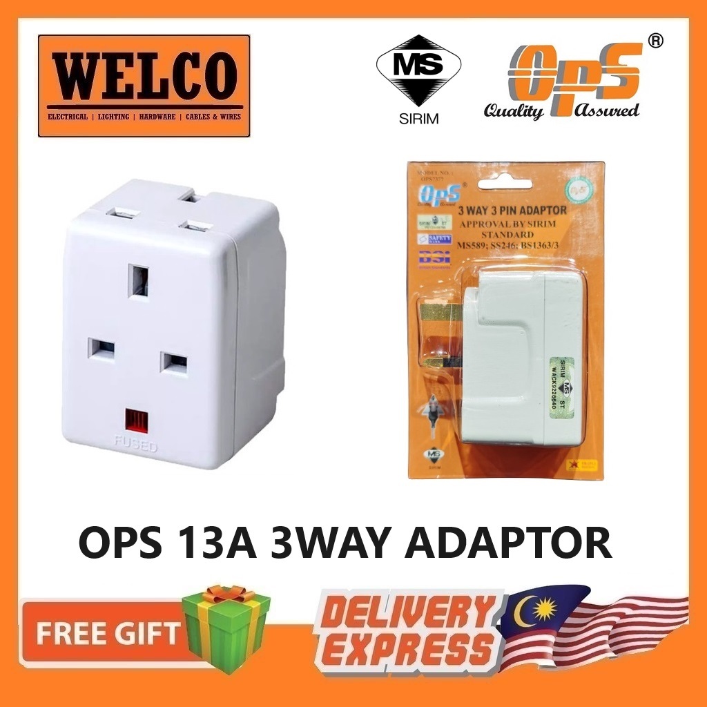 OPS 13A 3 WAY ADAPTOR [NEON INDICATOR] | Shopee Malaysia