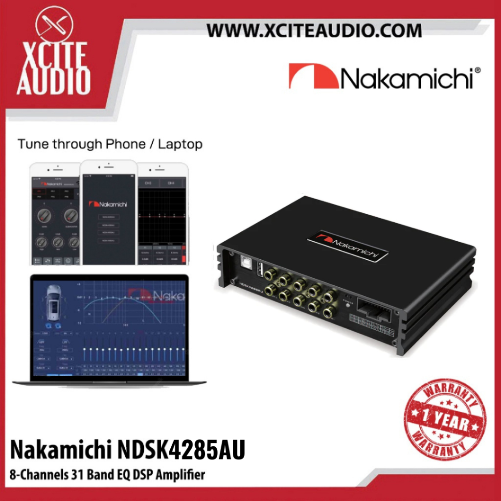 Nakamichi NDSK4285AU(new model) 4-IN 8-OUT 31 EQ Amplified DSP [Universal Cable Included ...