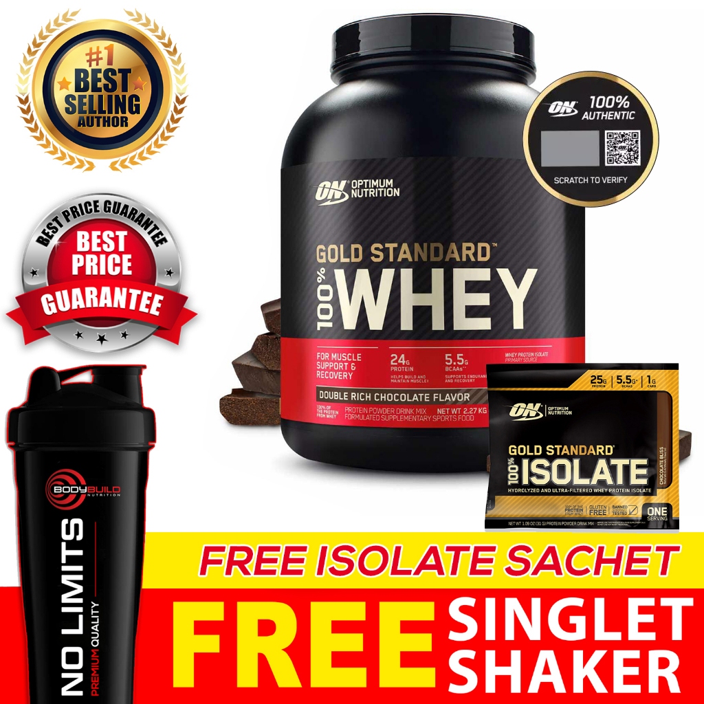 Optimum Nutrition Gold Standard Whey (5Lbs) ON Whey Protein Powder ...