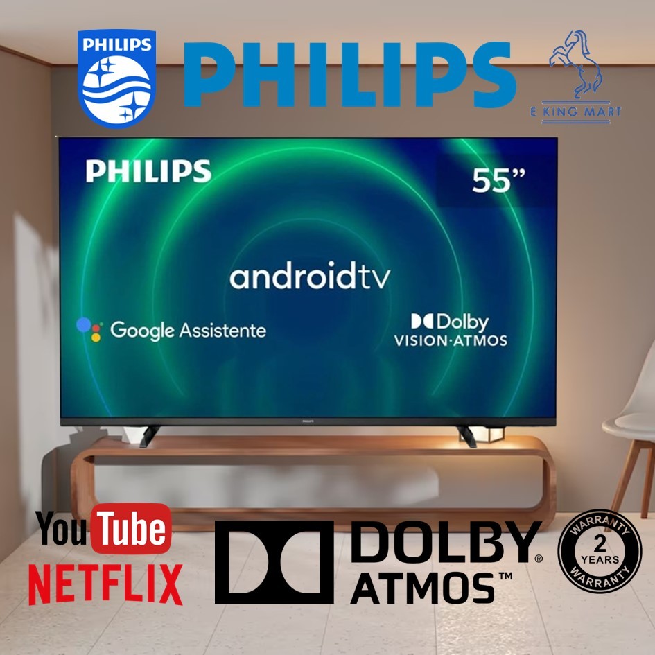 Philips 55 Inch Google TV 4K ULTRA HD UHD Smart Android TV LED TV ...