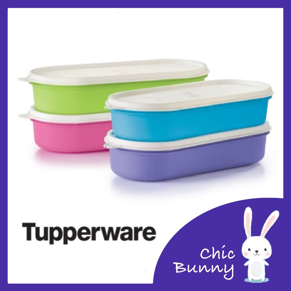 Tupperware | Slim Oval Keeper 300ml (4pcs) | Ready Stock | Shopee Malaysia